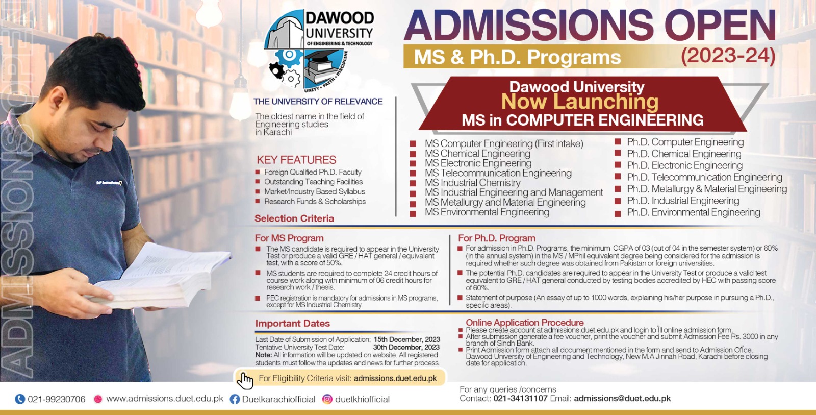 Postgraduate Program - Dawood University of Engineering & Technology ...