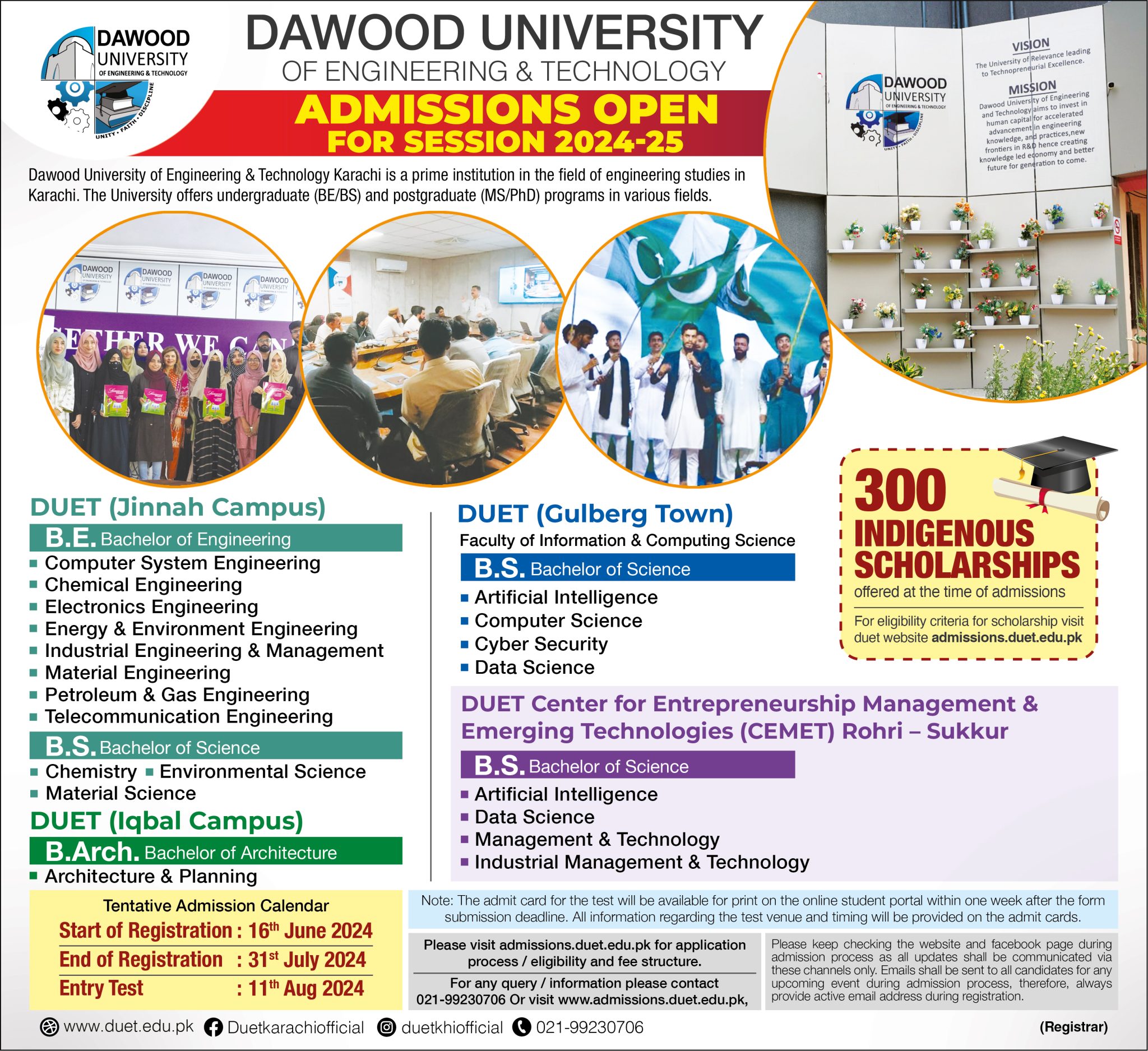 Admission 2024 - Dawood University of Engineering & Technology Karachi