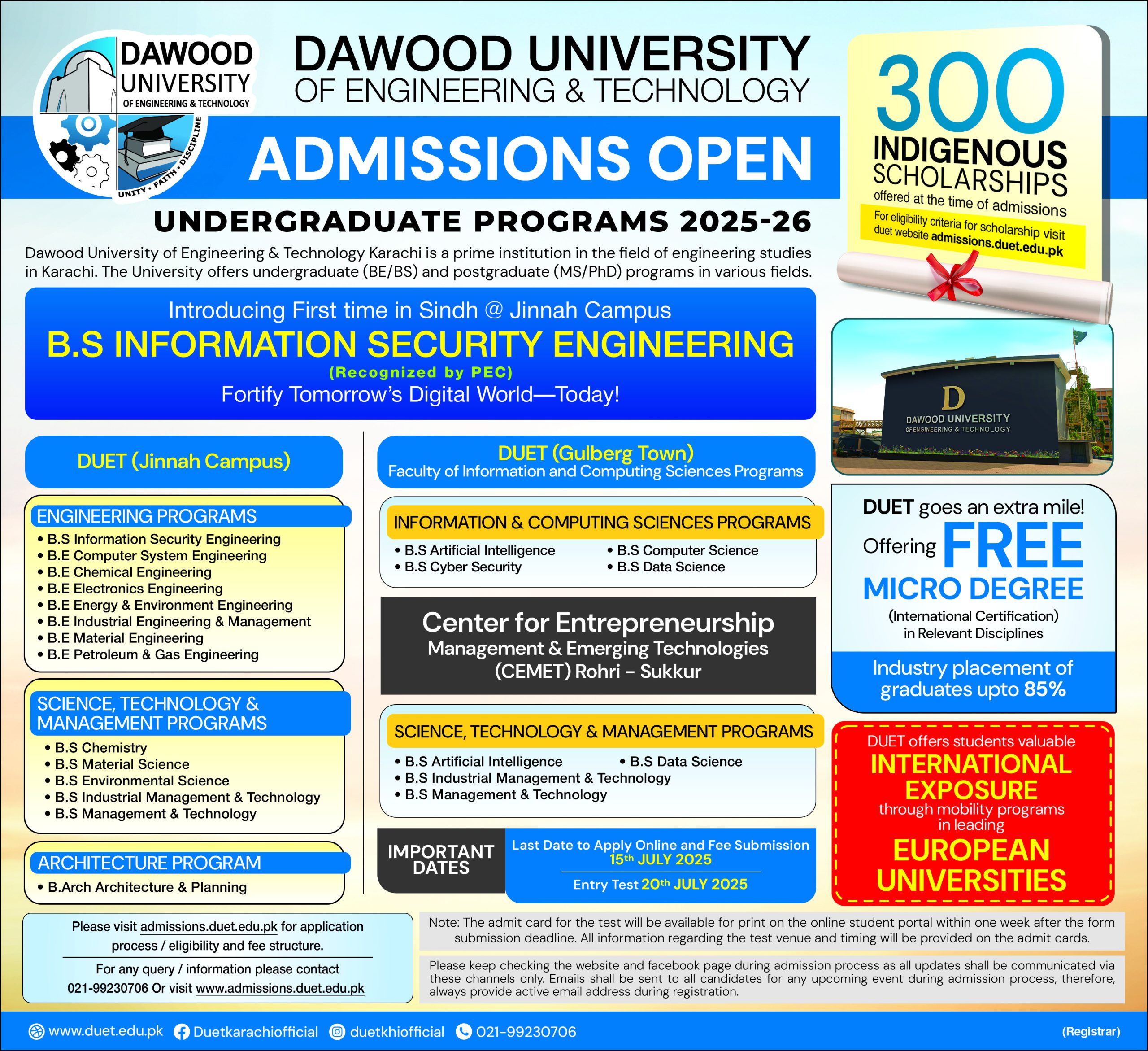 BS Information Security Engineering Gets Recognized - Dawood University of Engineering ...